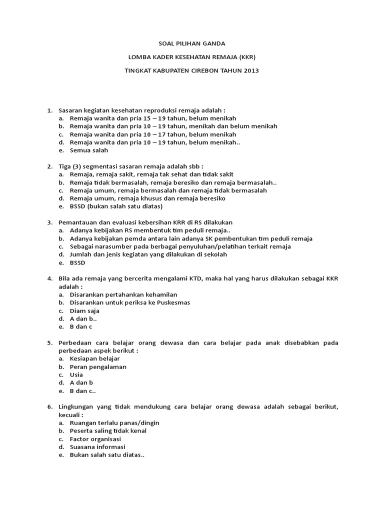 Soal Lomba KKR 13 | PDF