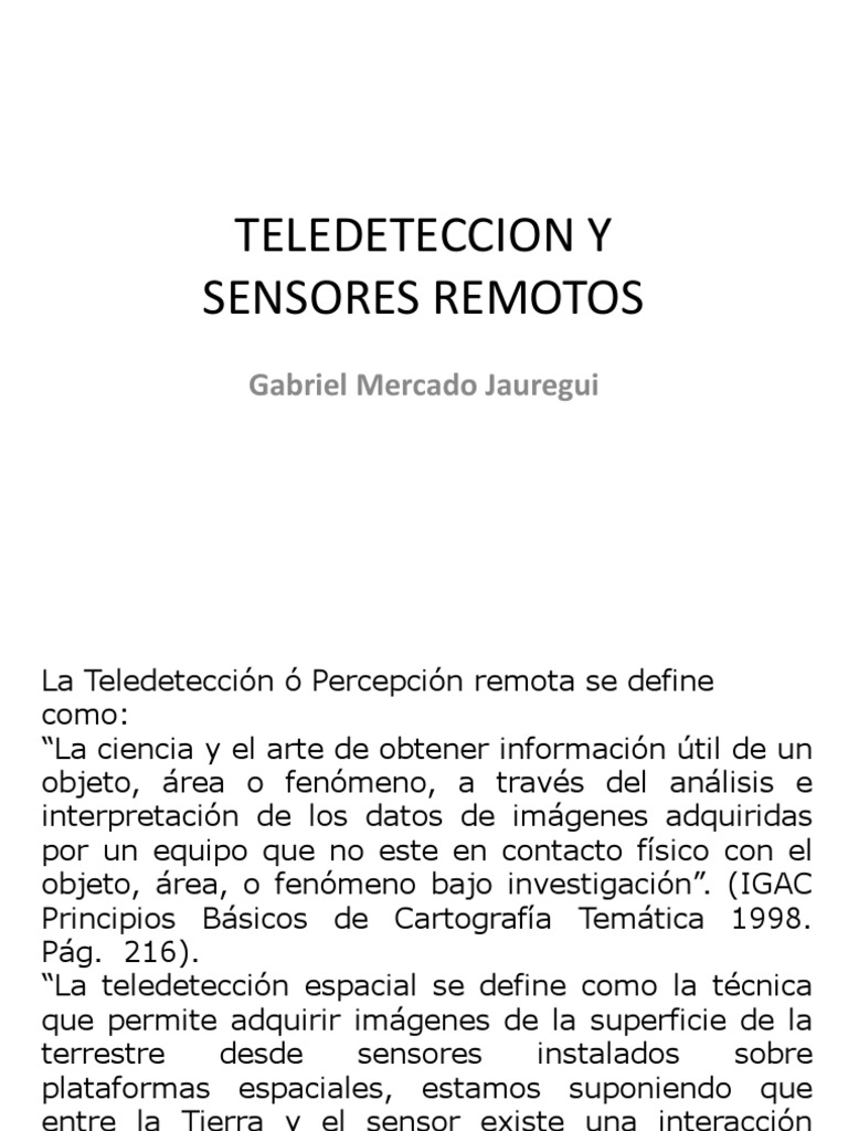 TELEDETECCION | PDF | Sensores remotos | Radiación electromagnética