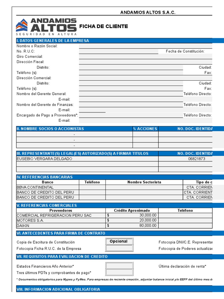 Formato Ficha Cliente | PDF | Bancos | Business