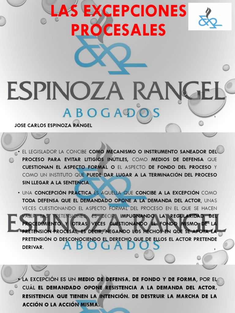Clase 10 - Las Excepciones Procesales | PDF
