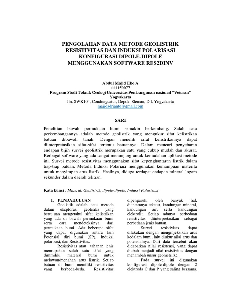 Res2Dinv Dipole-Dipole | PDF