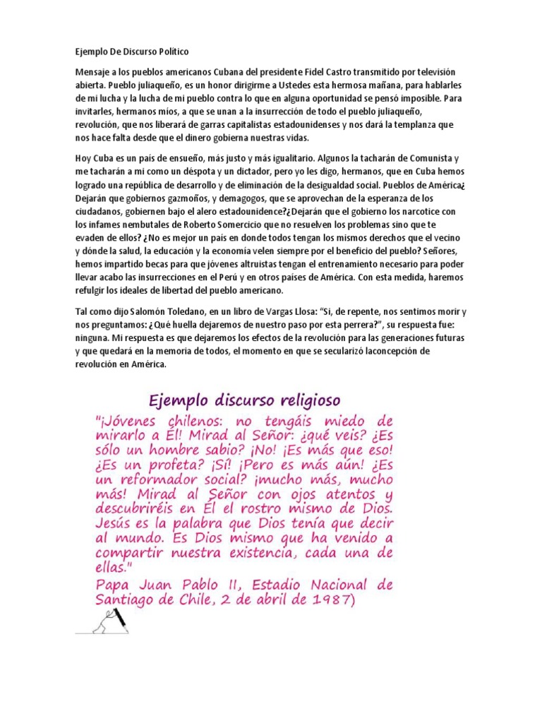 Ejemplo de Discurso Político y Religiosol | PDF