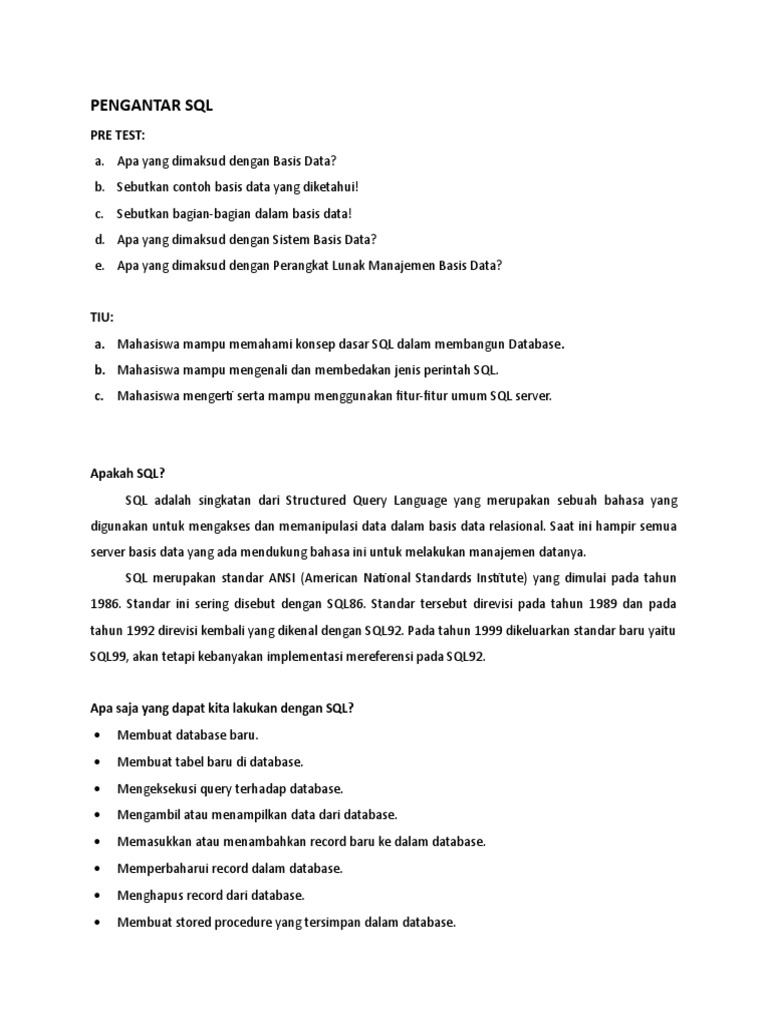Modul SQL | PDF