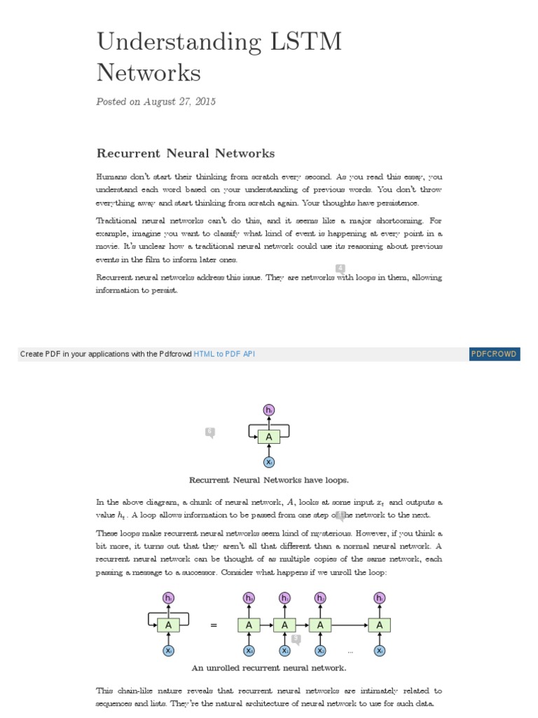 Colah Github Io Posts 2015 08 Understanding LSTMs | PDF | Artificial Neural Network | Cybernetics