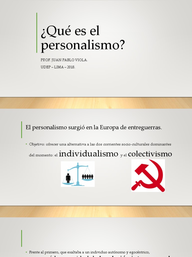 Qué Es El Personalismo | PDF | Metafísica | Science