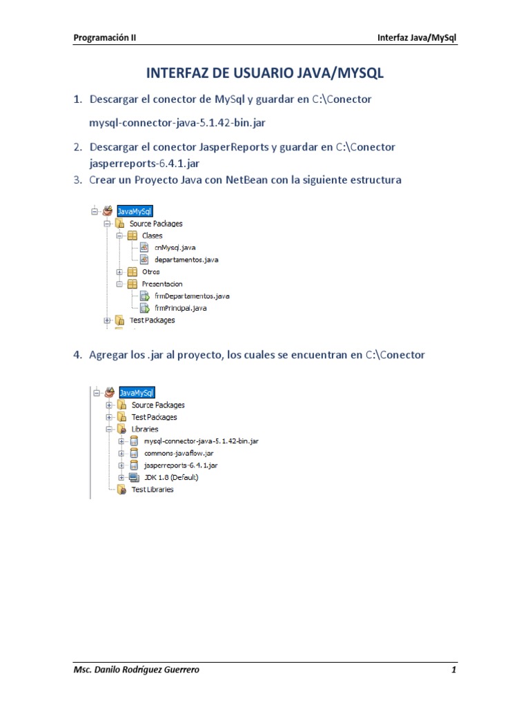 Ejemplo - Interfaz de Usuario Java Con MySql PDF | PDF | Java (lenguaje de programación) | SQL
