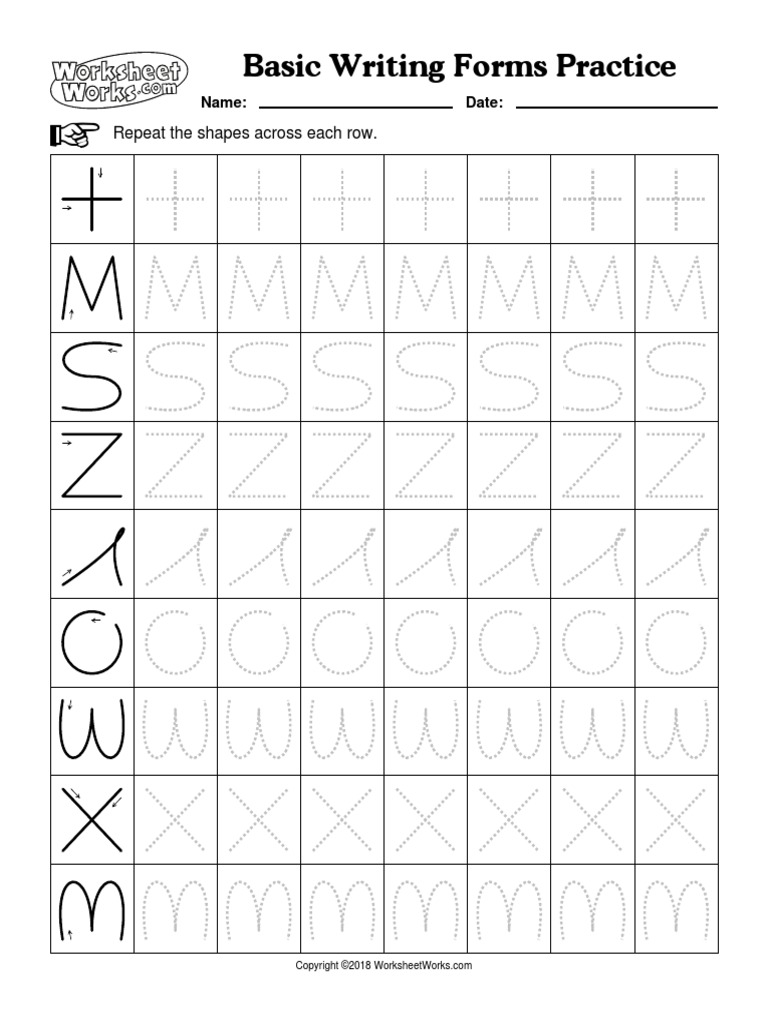 WorksheetWorks Basic Writing Forms Practice 1 PDF | PDF