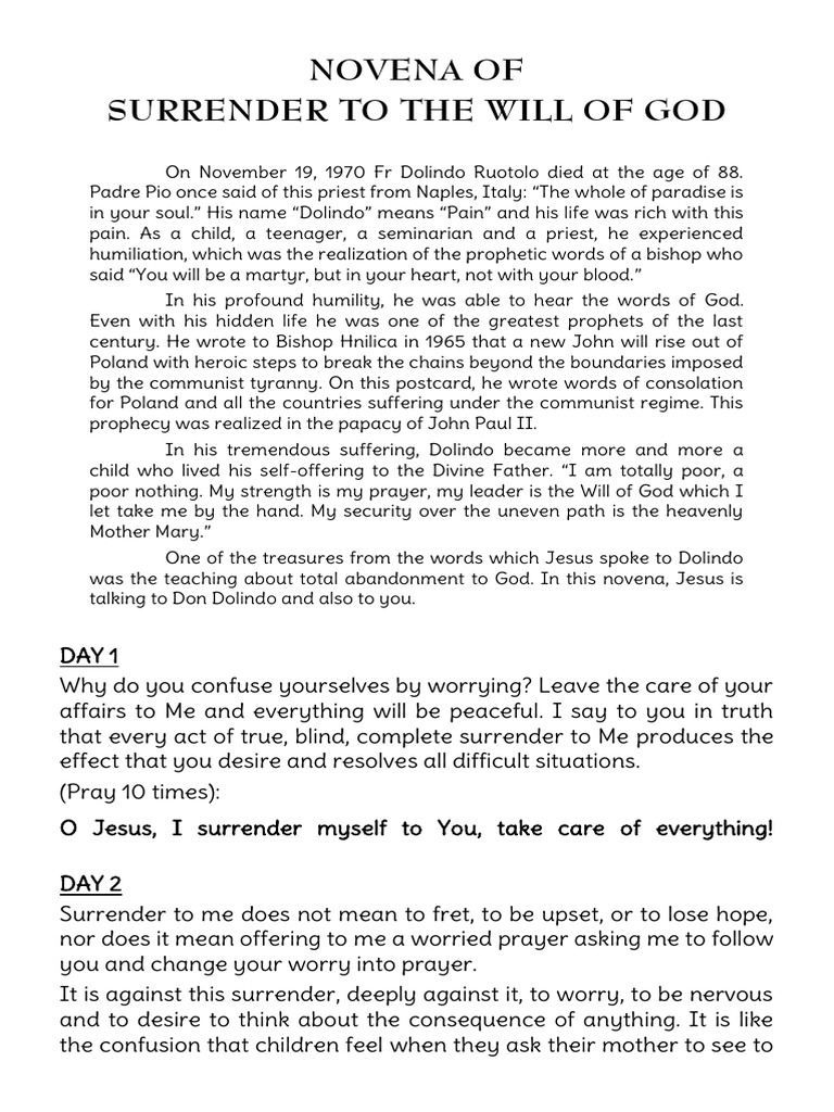 Novena of Surrender | PDF | Prayer | Miracle