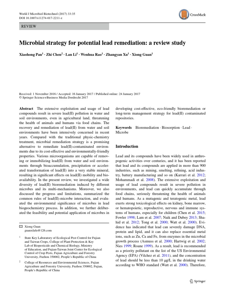 Microbial Strategy For Potential Lead Remediation | PDF | Environmental ...