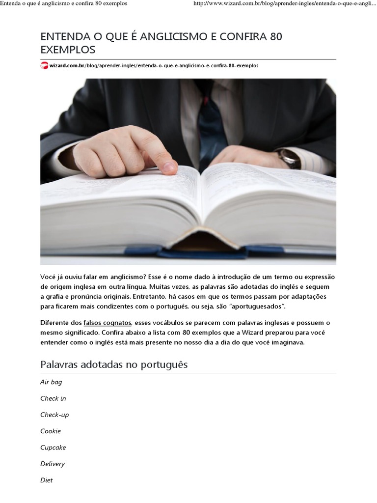 Entenda o Que É Anglicismo e Confira 80 Exemplos | PDF | Esportes | Lazer