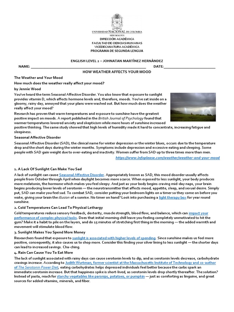How Weather Affects Mood | PDF | Mood (Psychology) | Mental Health