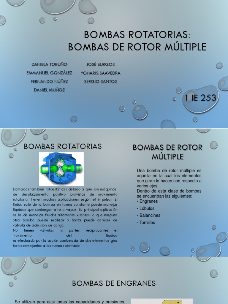Análisis comparativo de diferentes tipos de bombas rotatorias: bombas ...