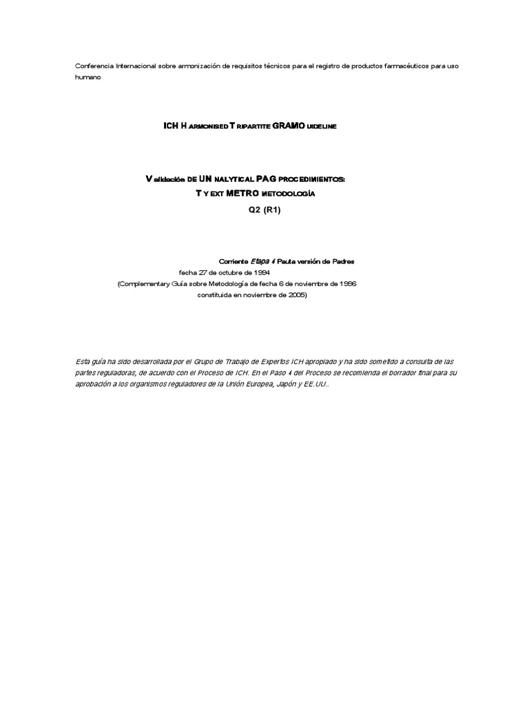 Q2 R1 Guideline. | PDF | Medición | Concentración