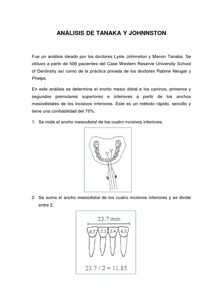 Análisis de Tanaka y Johnnston | PDF