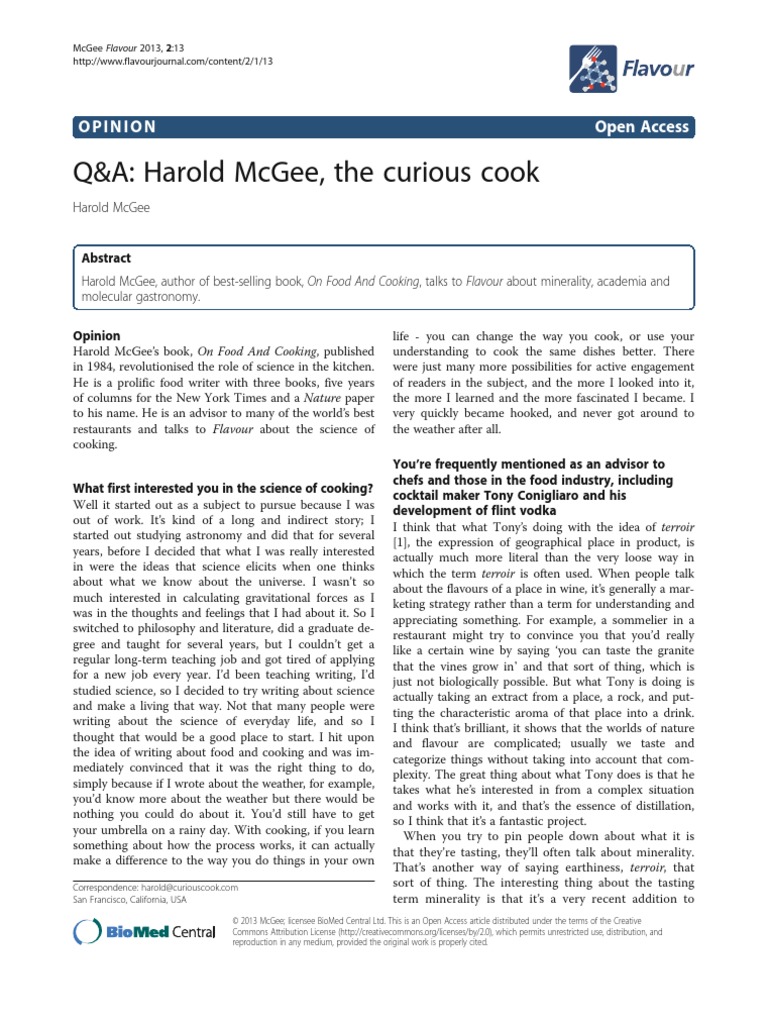 Harold McGee The Curious Cook | PDF | Cooking | Science
