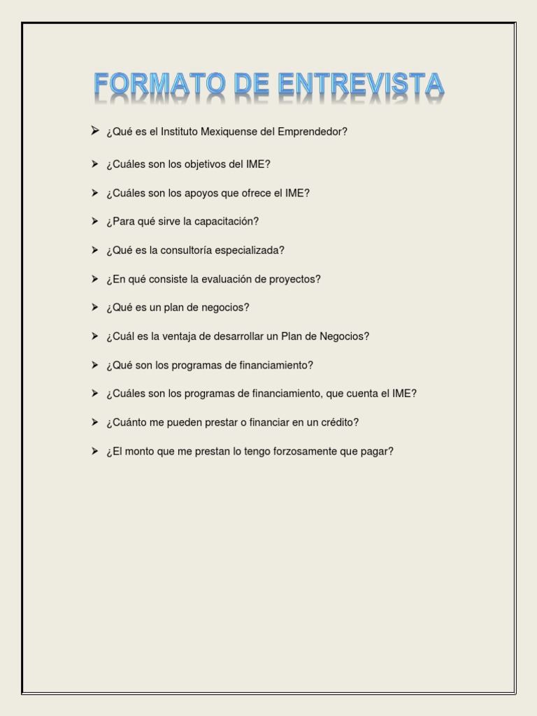 Formato de Entrevista | PDF | Economias | Business