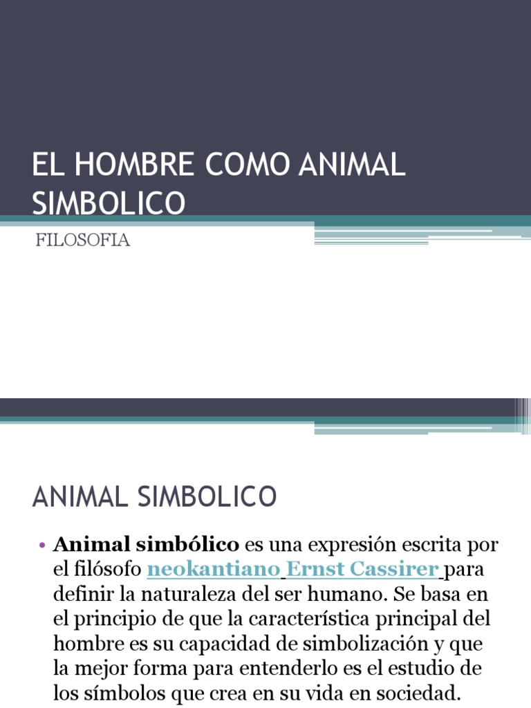 El Hombre Como Animal Simbolico | PDF