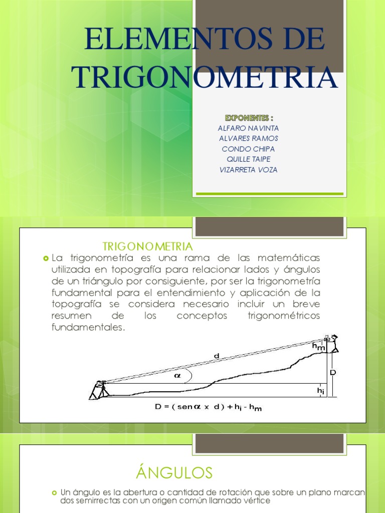 Elementos de Trigonometria Diapositivas | PDF | Trigonometría | Medida ...