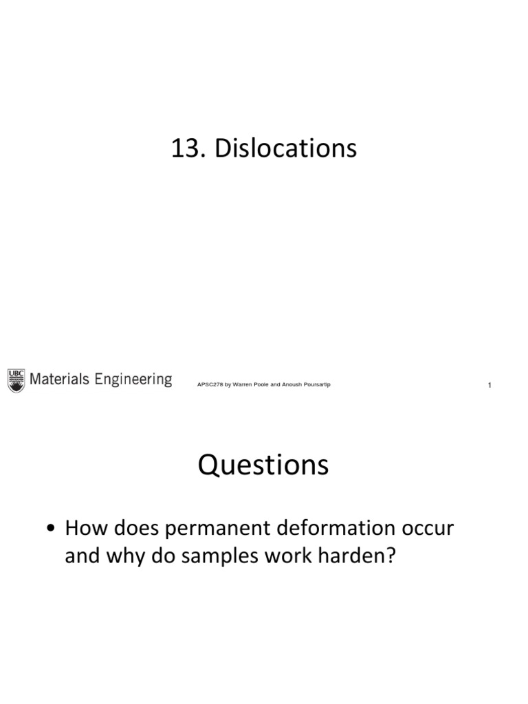 Dislocations | Download Free PDF | Dislocation | Deformation (Engineering)