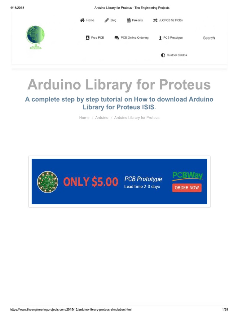 Arduino Library For Proteus - The Engineering Projects | PDF