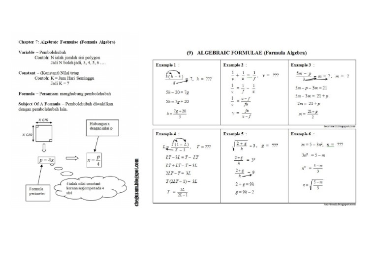 Rumus Algebra | PDF