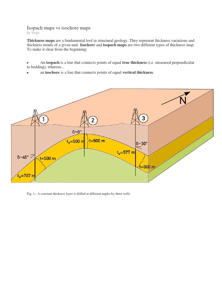 Isopach Maps Vs Isochore Maps | PDF | Map | Geology