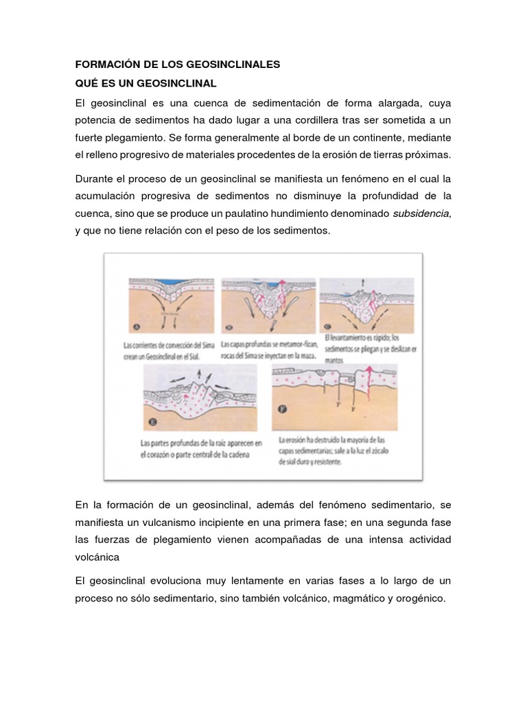 Formación y Evolución de Geosinclinales | PDF | Roca (geología) | Volcán