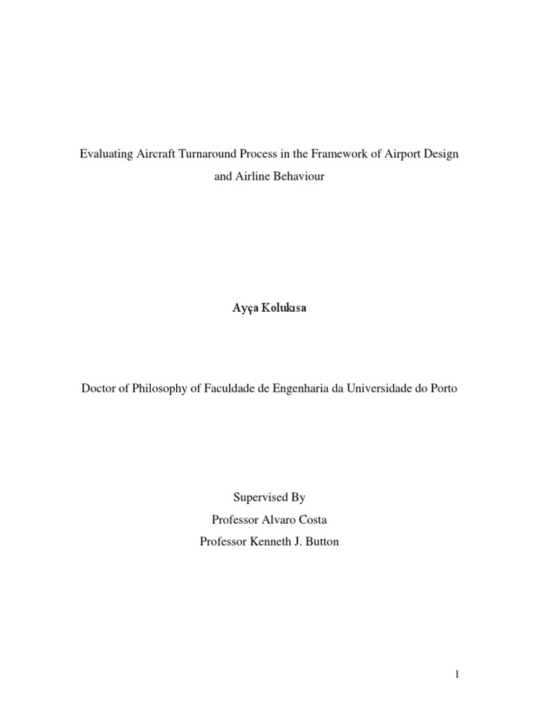 Evaluating Aircraft Turnaround Process in The Framework of Airport ...