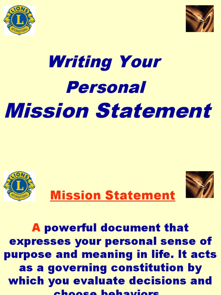 Crafting Your Personal Mission Statement | PDF