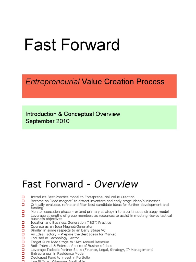 Entrepreneurial Value Creation Model | PDF | Entrepreneurship | Economies