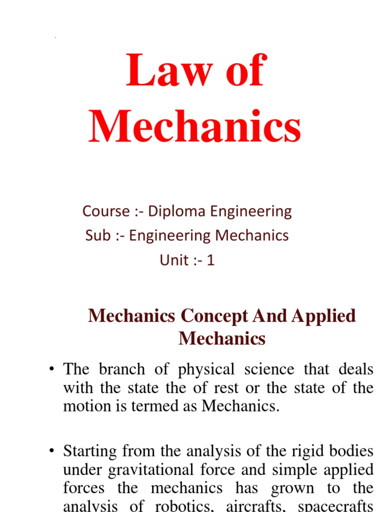 Chapter 2 - Law of Mechanics | PDF | Newton's Laws Of Motion | Force