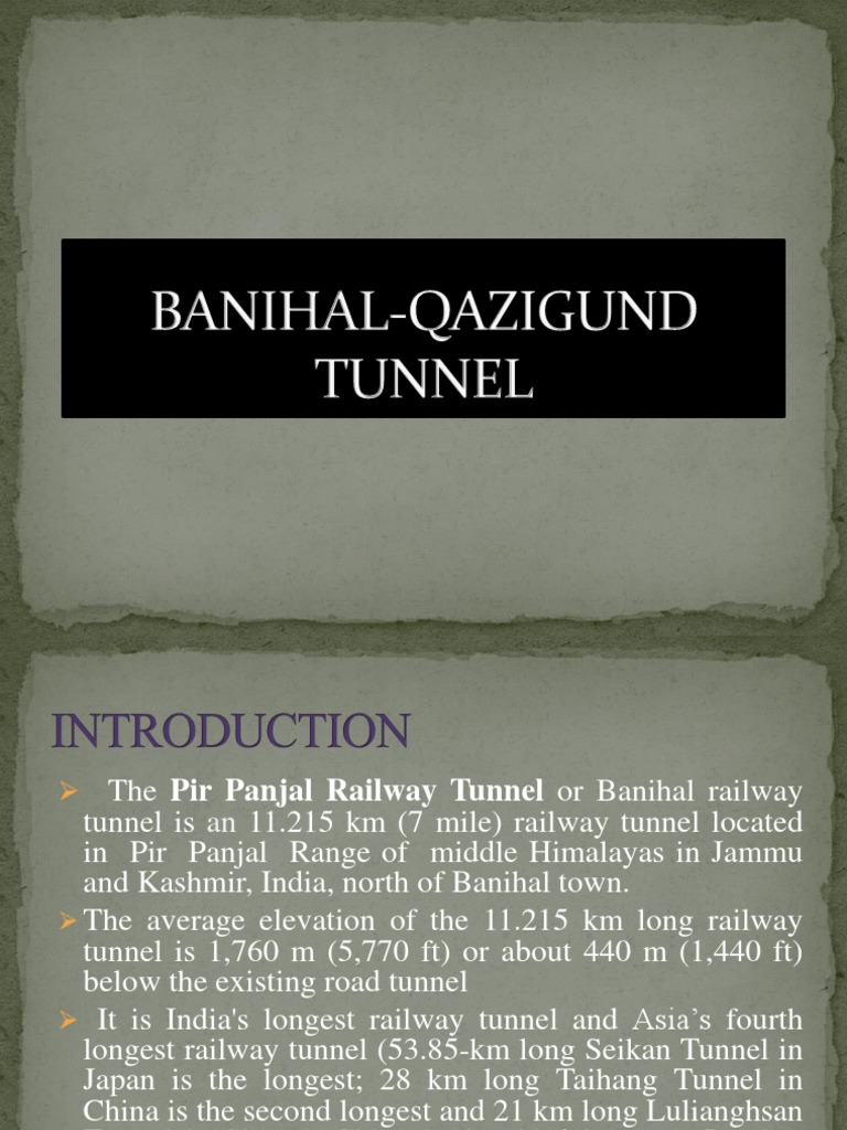 Banihal-Qazigund Tunnel | PDF | Transport Infrastructure ...