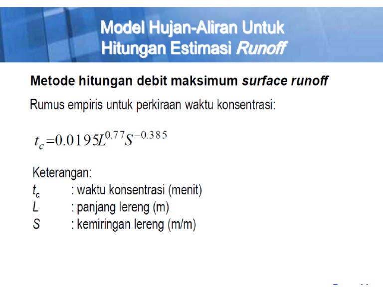 Rumus Waktu Konsentrasi | PDF