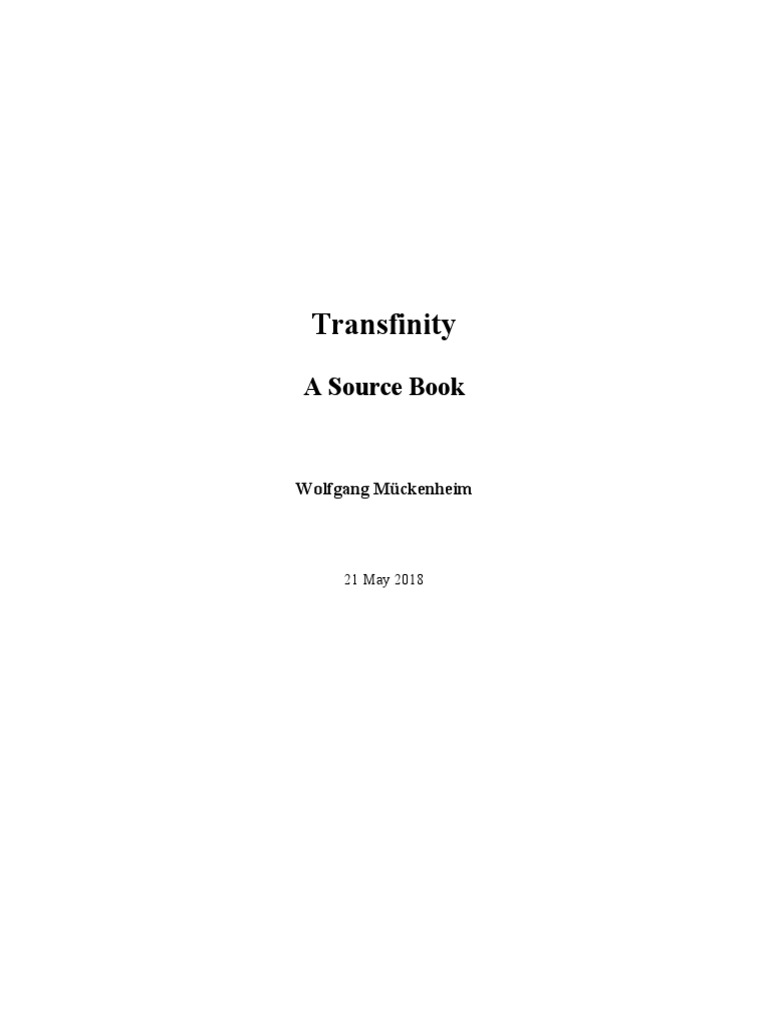 Mückenheim: Source Book of Transfinity | Download Free PDF | Infinity ...