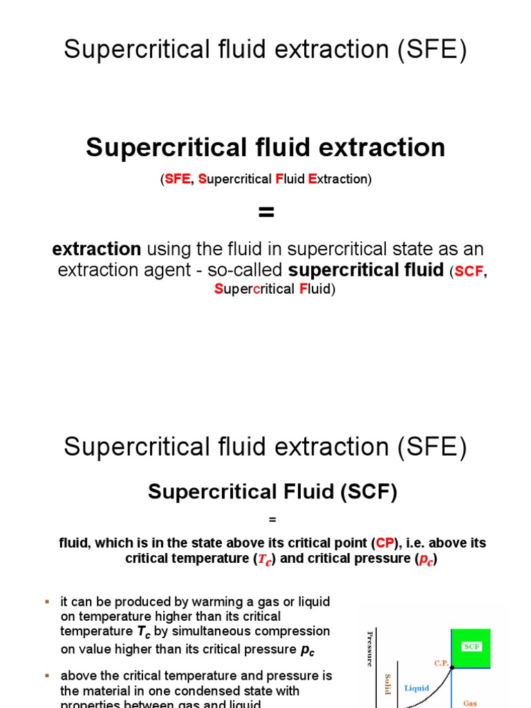 Supercritical Fluid Extraction 1 | PDF | Supercritical Fluid | Carbon ...