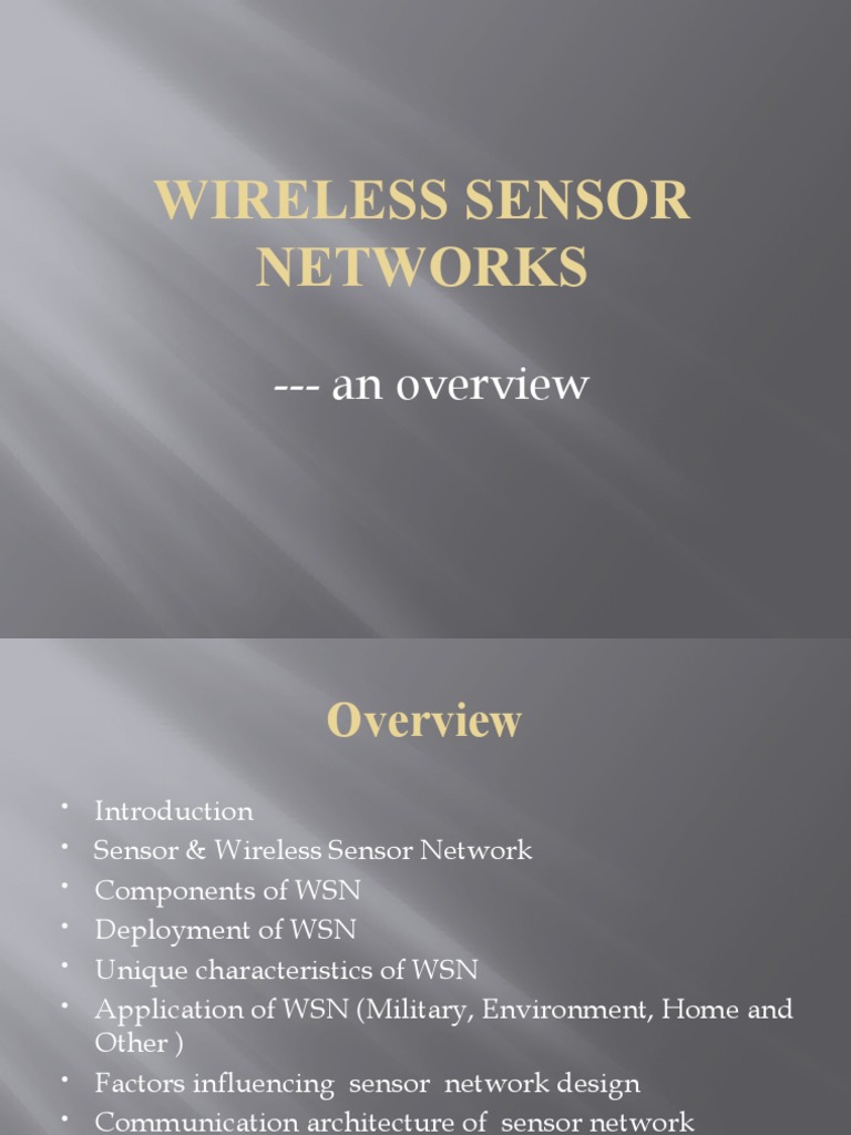 WSN - Project - Presentation | PDF | Wireless Sensor Network | Computer Network