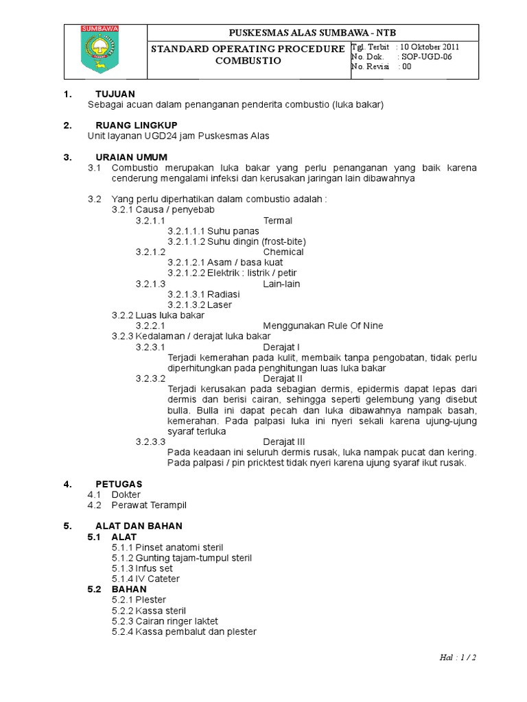 SOP UGD 06 Combustio | PDF