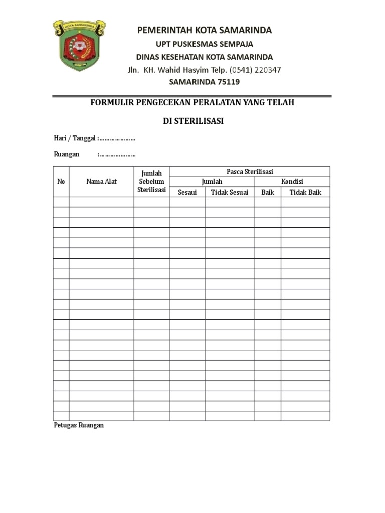 Formulir Pengecekan Peralatan Yang Telah | PDF