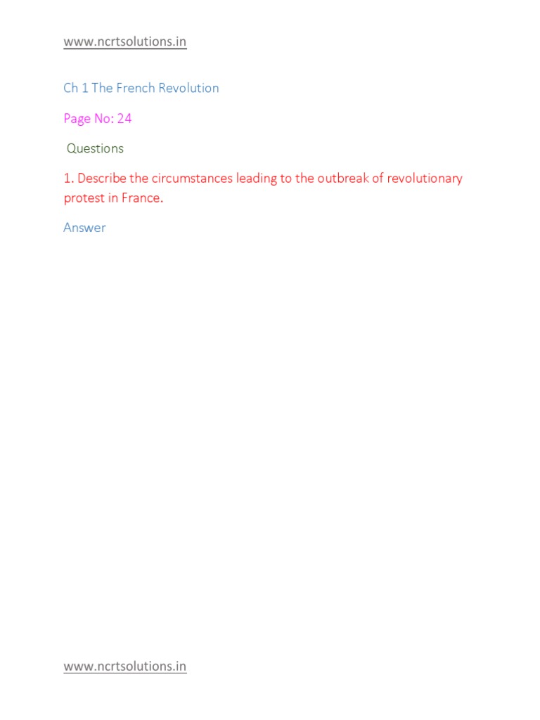 Class 9 History CH 1 | PDF | French Revolution | France