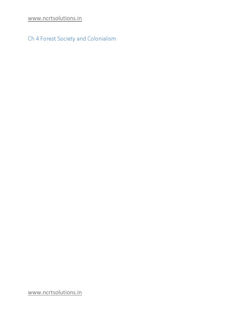 Class 9 History CH 4 | PDF | Plantation | Deforestation