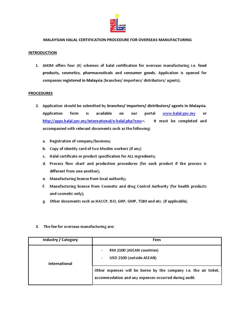 Halal Certification Process for Overseas Manufacturing | PDF | Audit ...