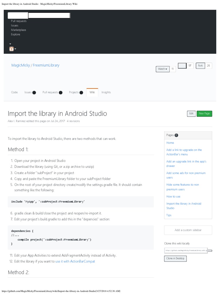 Import The Library in Android Studio | PDF | Library (Computing ...