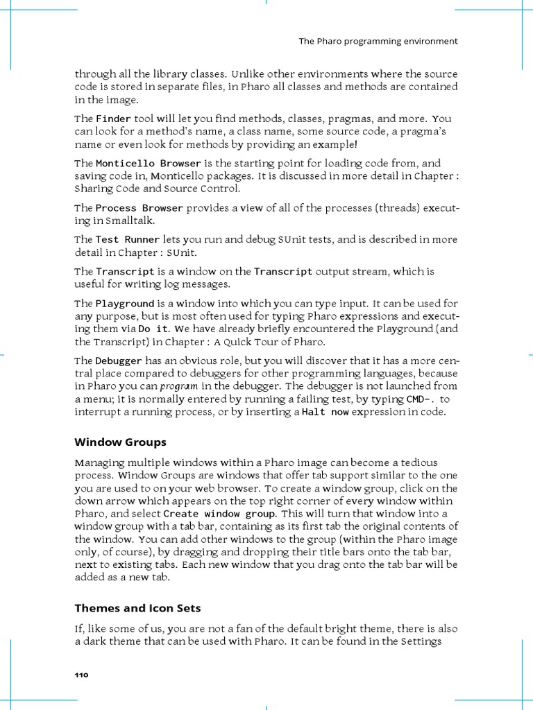 Window Groups: The Pharo Programming Environment | PDF | Tab (Gui ...
