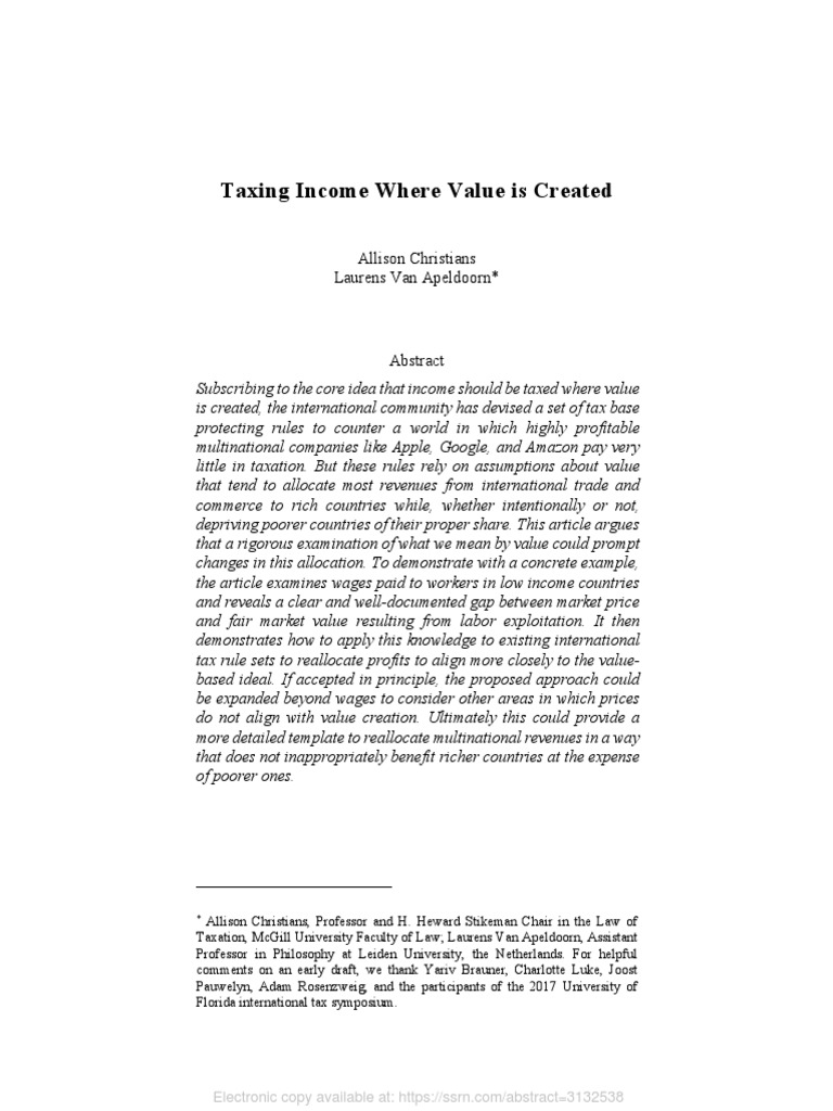 Taxing Profits Where Labor Creates Value | PDF | Taxes | Economies