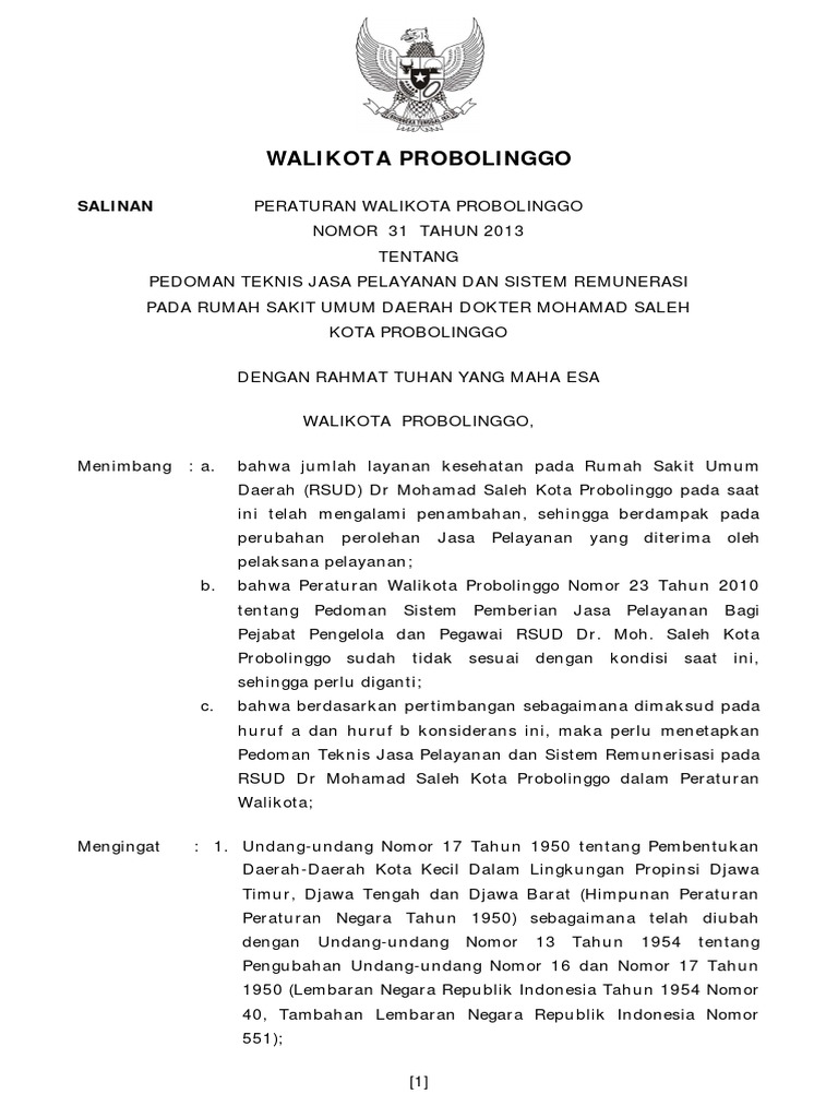 Perbup Tentang Remun Contoh | PDF | Bisnis | Pengelolaan Keuangan & Uang