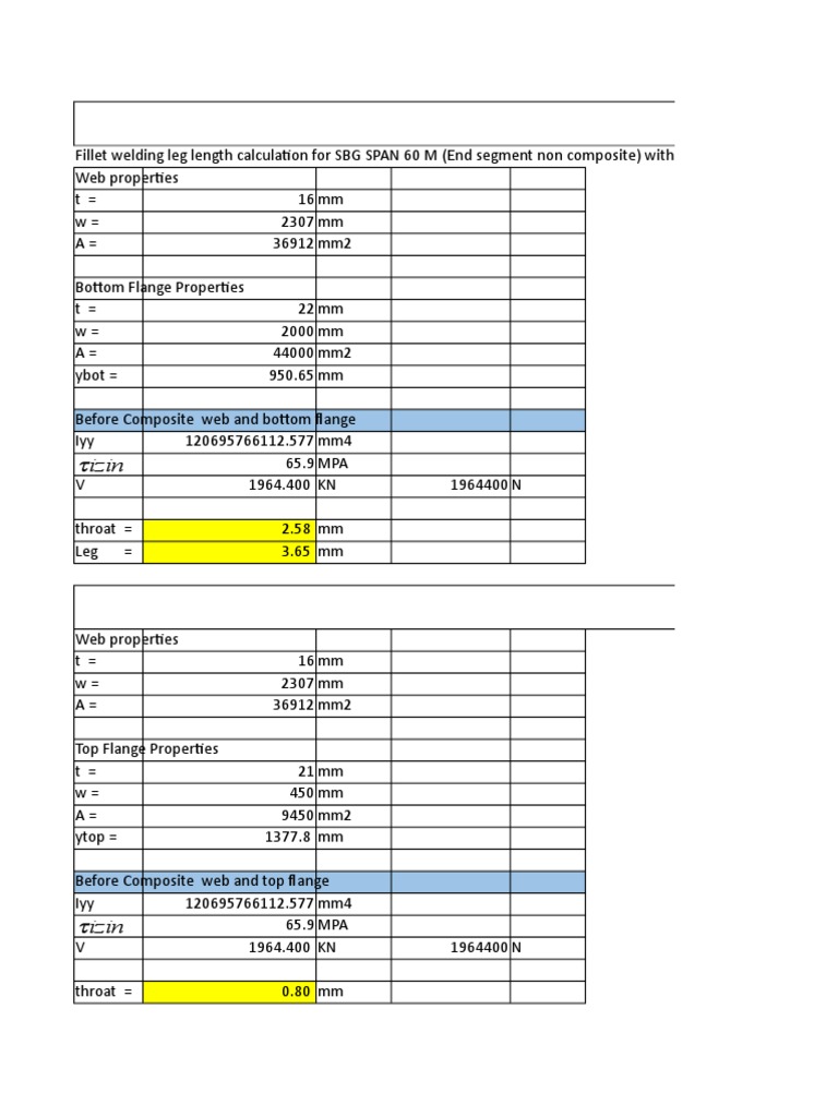 Fillet Welding Calculation | PDF | Welding | Construction