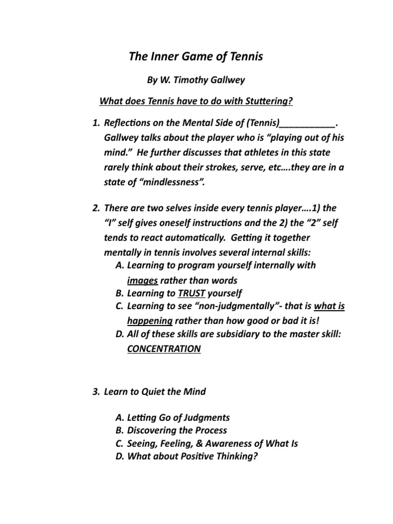 The Inner Game of Tennis | PDF