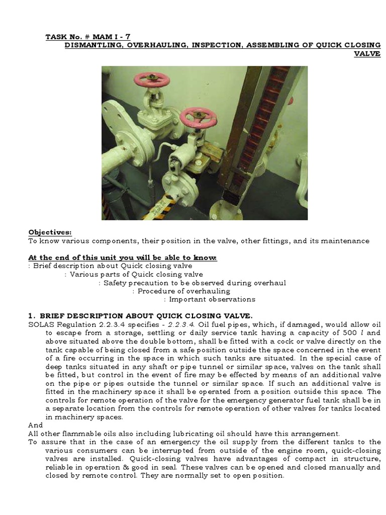 7 - Quick Closing Valve | PDF | Valve | Pipe (Fluid Conveyance)