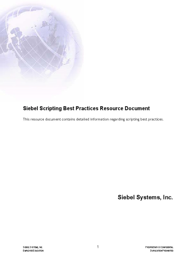 Siebel Scripting Best Practices Resource Document Pdf Scripting Language Scope Computer 7247