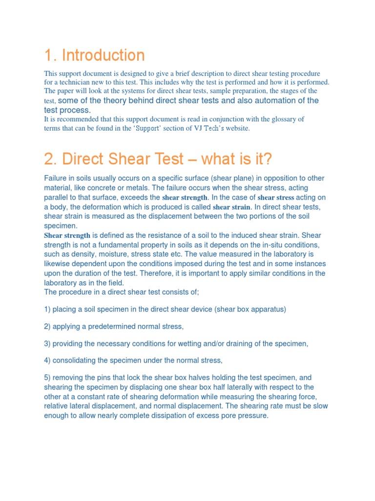 Direct Shear Test | PDF | Soil | Strength Of Materials